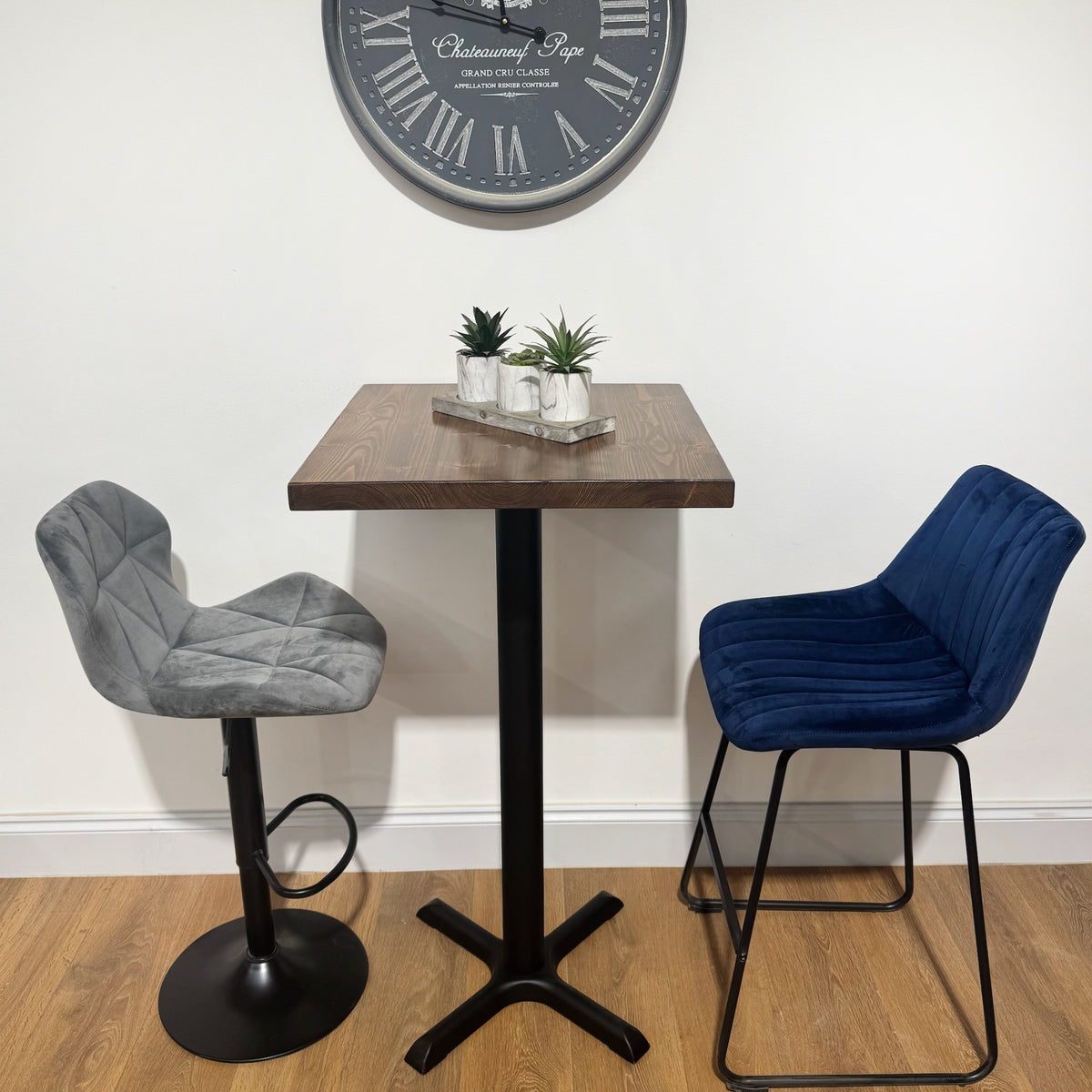 Rustic Bistro Table | Square High Tall Poseur Seater for Bar Breakfast ...