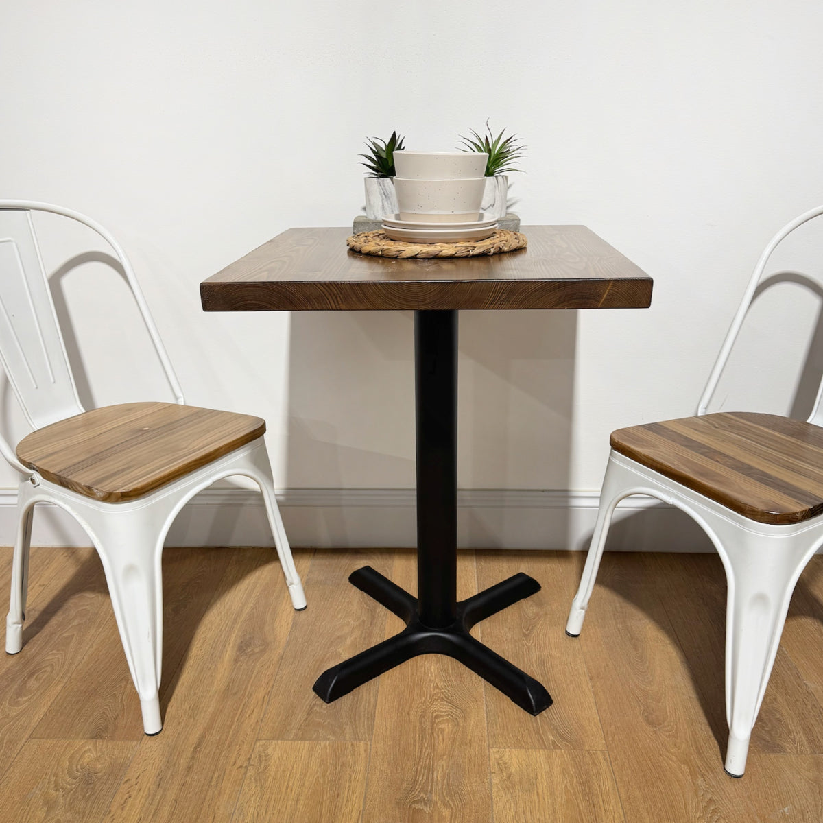 Rustic Bistro Table | Square Poseur Seater for Bar Breakfast | BS02 ...