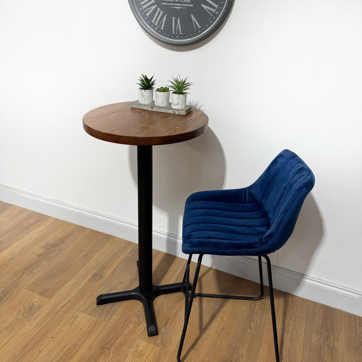 Rustic Bistro Table | Round High Tall Poseur Seater for Bar Breakfast ...