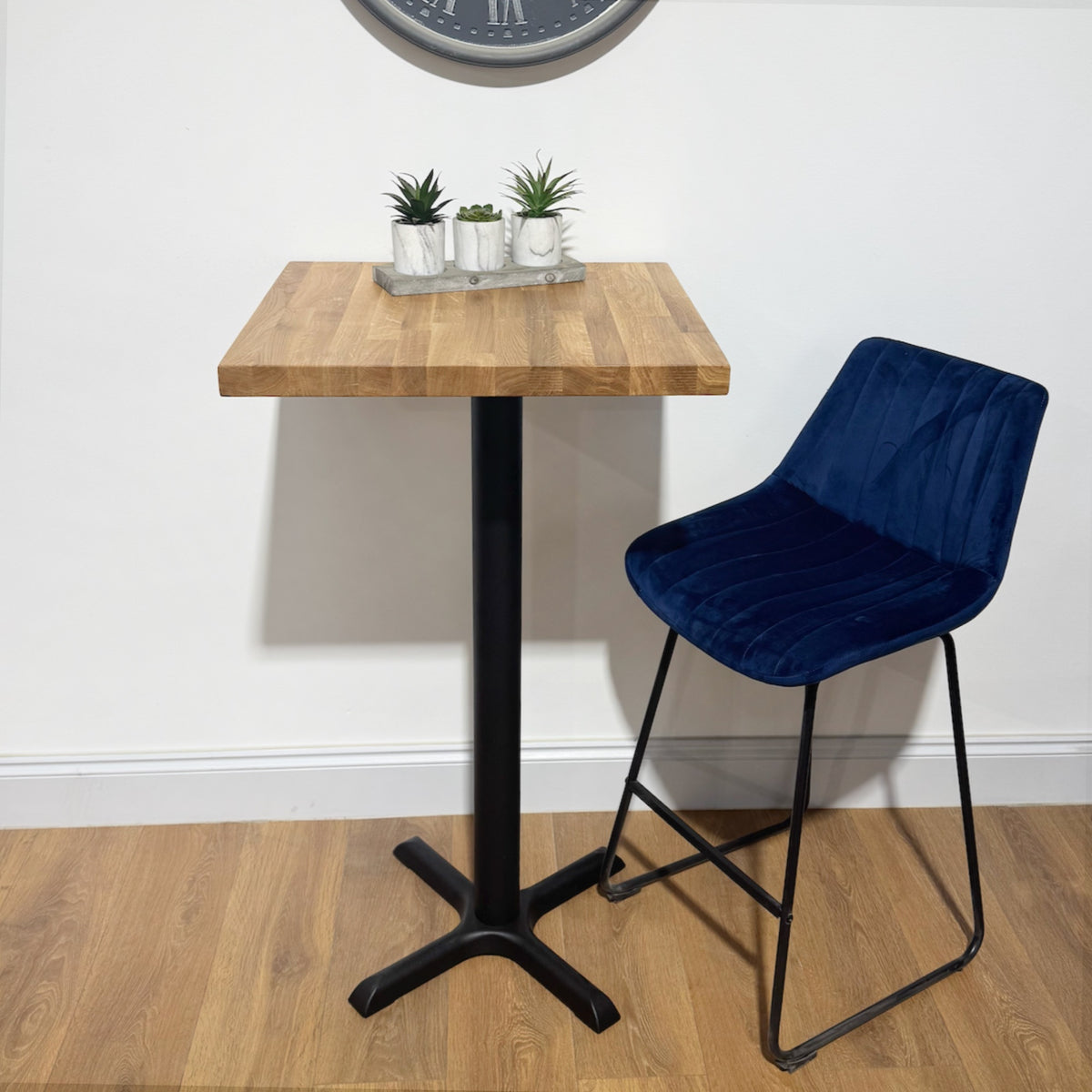 OAK Bistro Table | Square High Tall Poseur Seater for Bar Breakfast ...