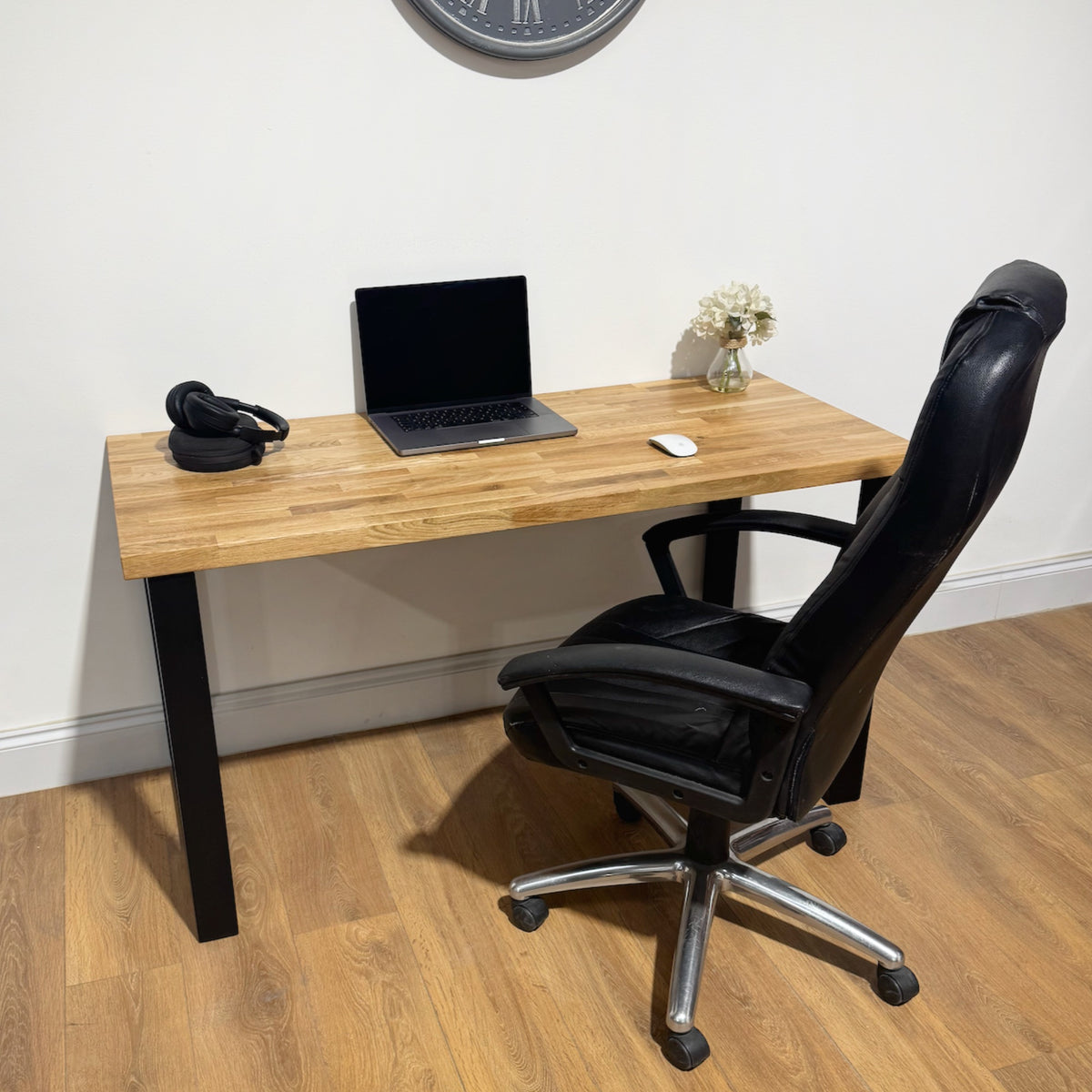OAK Office Desk | Rustic Square Legs OT02 – RusticLand