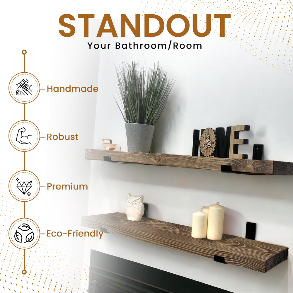 Rustic Shelves | Wall-Mounted Wooden Board – RusticLand