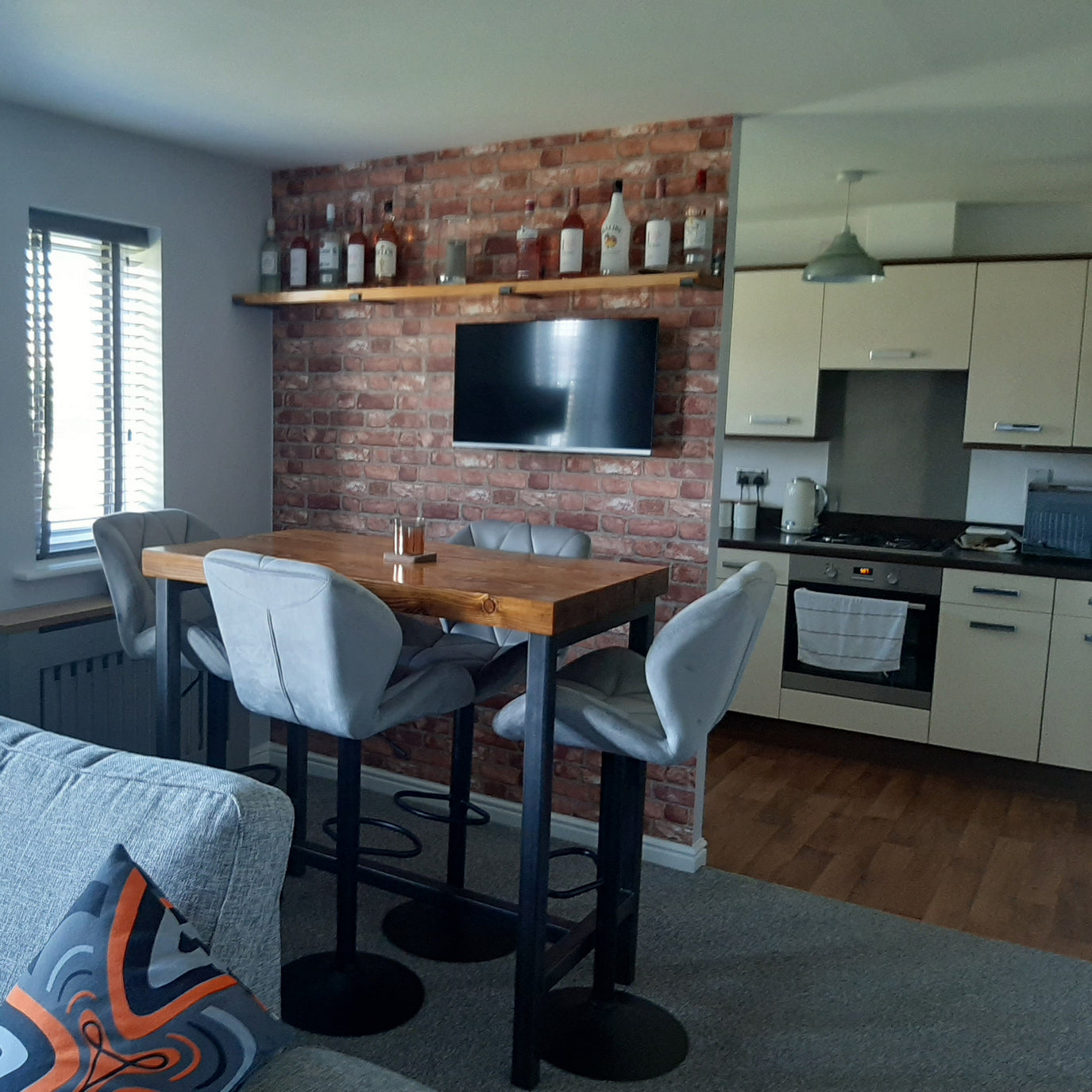 Rustic Breakfast Bar | High Seater Kitchen Table Chic Tall Poseur 64cm ...