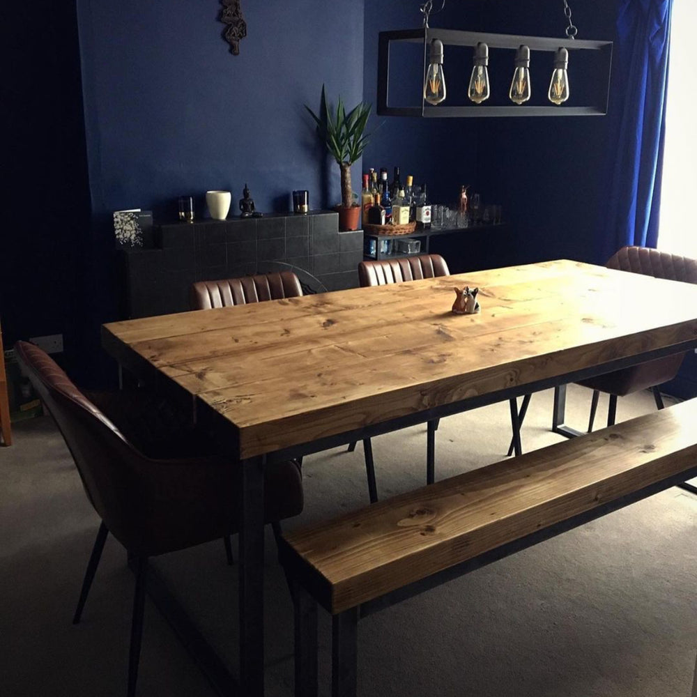 Industrial Dining Table | Rustic Dining Table | Chunky Dining Set ...